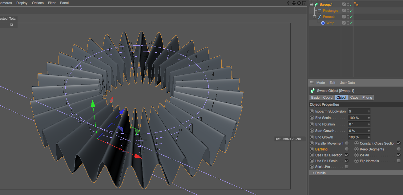 How to extrude a spline towards a center point? : r/Cinema4D