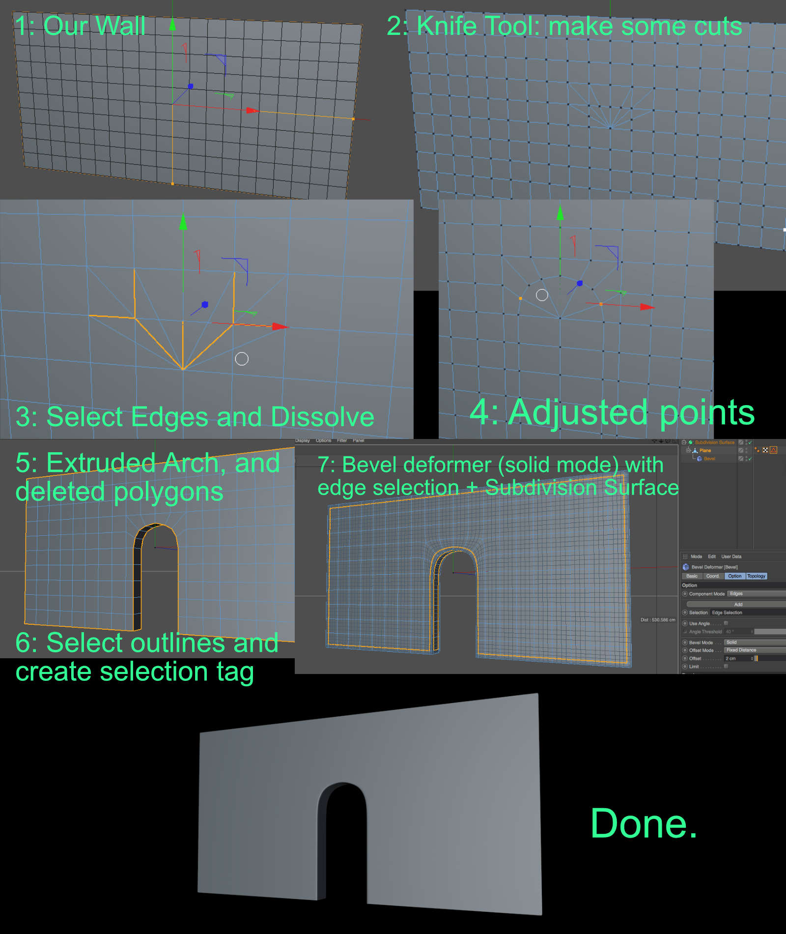 Easy way to cut an arch from a wall? : r/Cinema4D