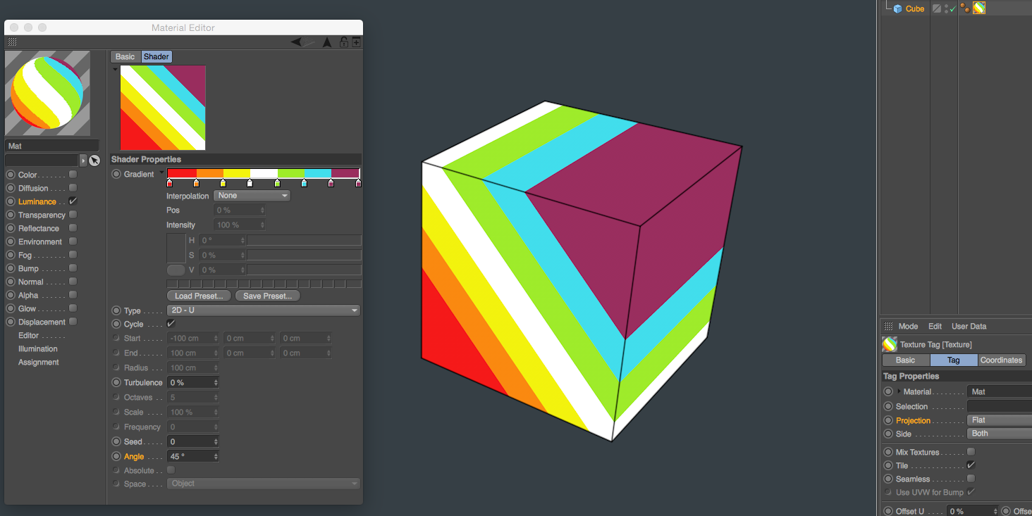 Diagonal stripes on a cube, any way to do this procedurally or do I ...
