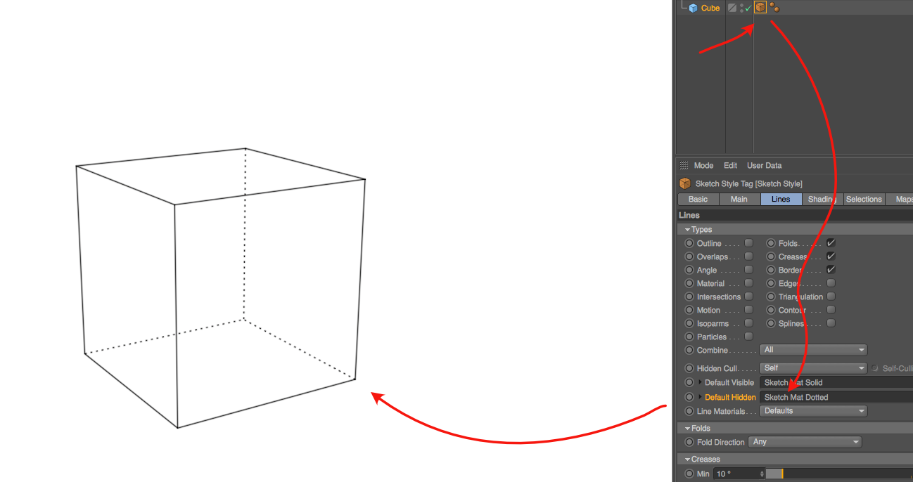 How do I see the whole wireframe in sketch and toon or cell render not ...